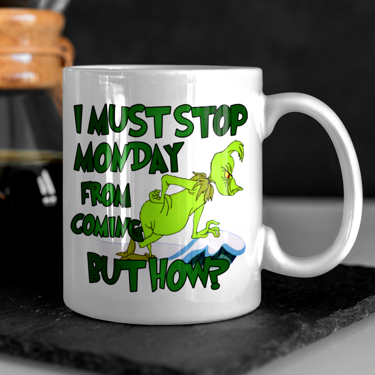 Grinch Stop Monday Mug/ Funny Grinch Quote I Must Stop Monday From Com ...