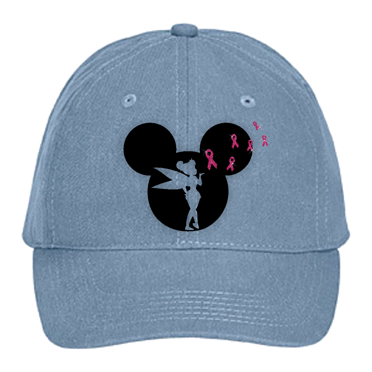 Disney Breast Cancer Awareness Hat/ Mickey, Tinkerbell Glitter Pink Ri ...